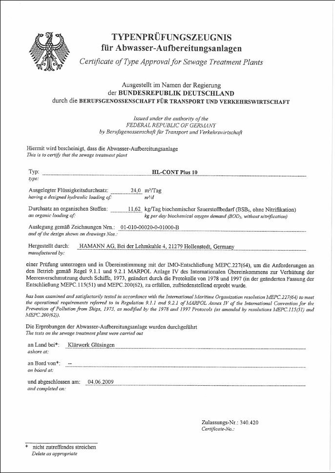 IMO CERTIFICATE A Guide For Owners And Builders HAMANN AG